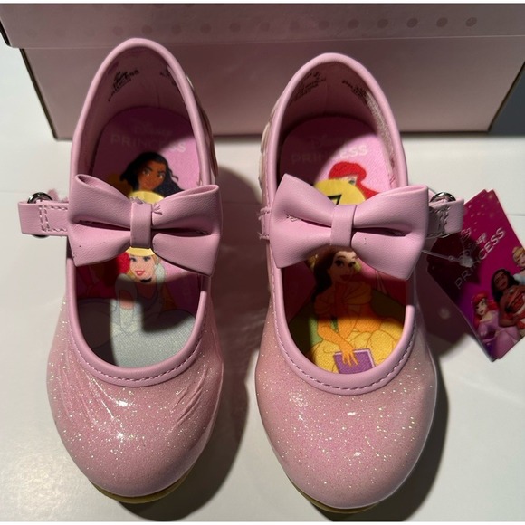 Disney | Shoes | Disney Princess Pink Dress Up Shoes With Bow And ...